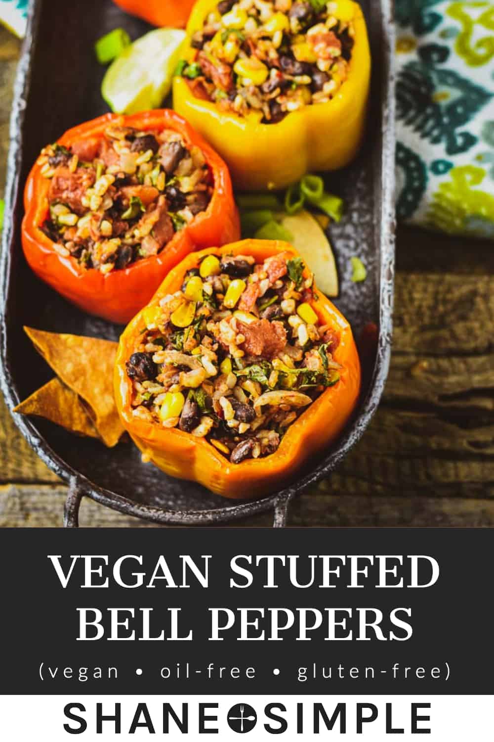 Vegan Stuffed Bell Peppers (Oil-Free) - Shane & Simple