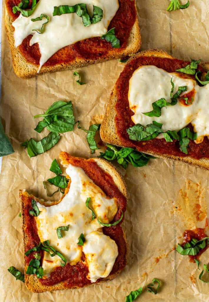 Easy Vegan Pizza Toast - Shane & Simple