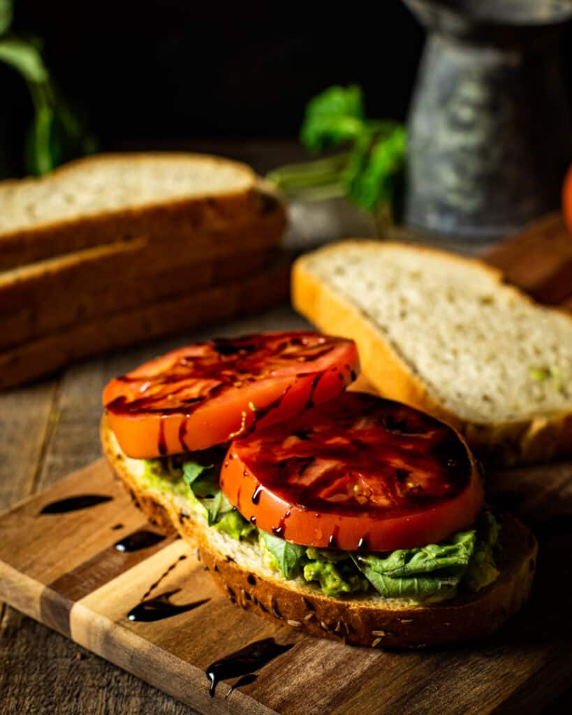 Easy Avocado Tomato and Basil Sandwich - Shane & Simple