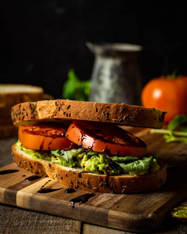 Easy Avocado Tomato and Basil Sandwich - Shane & Simple