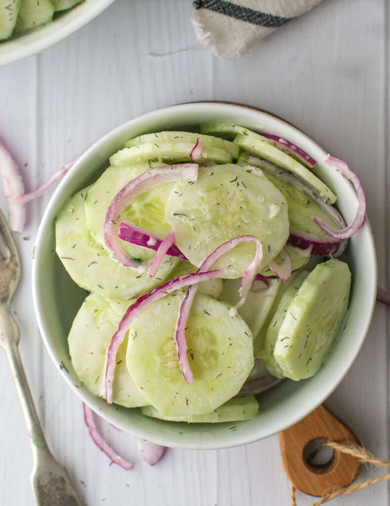 Creamy Vegan Cucumber Salad (Dairy-free, Easy) - Shane & Simple