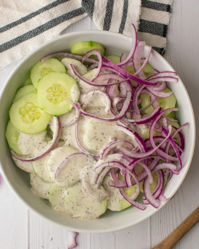 Creamy Vegan Cucumber Salad (Dairy-free, Easy) - Shane & Simple
