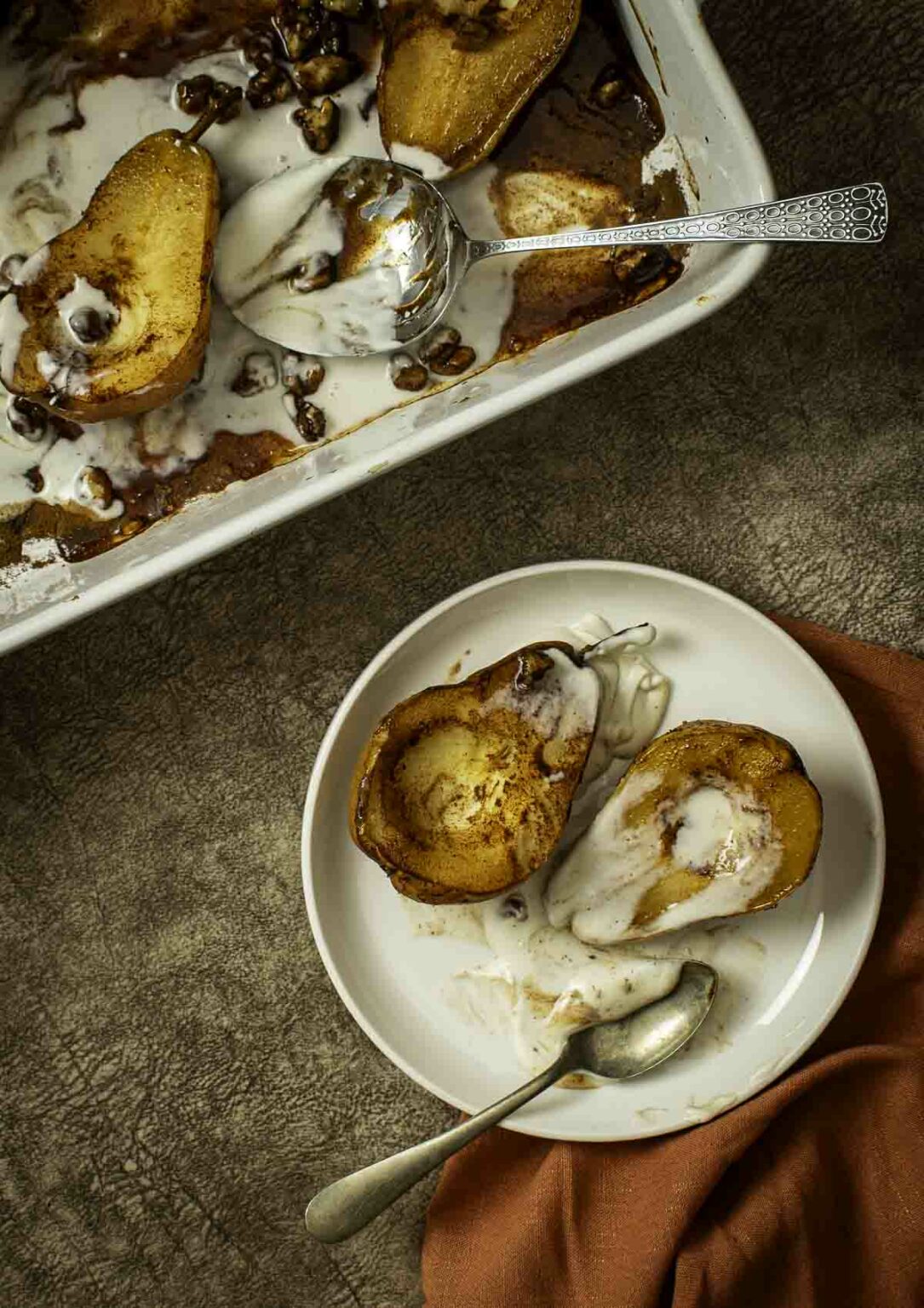 Easy Cinnamon Baked Pears with Walnuts - Shane & Simple