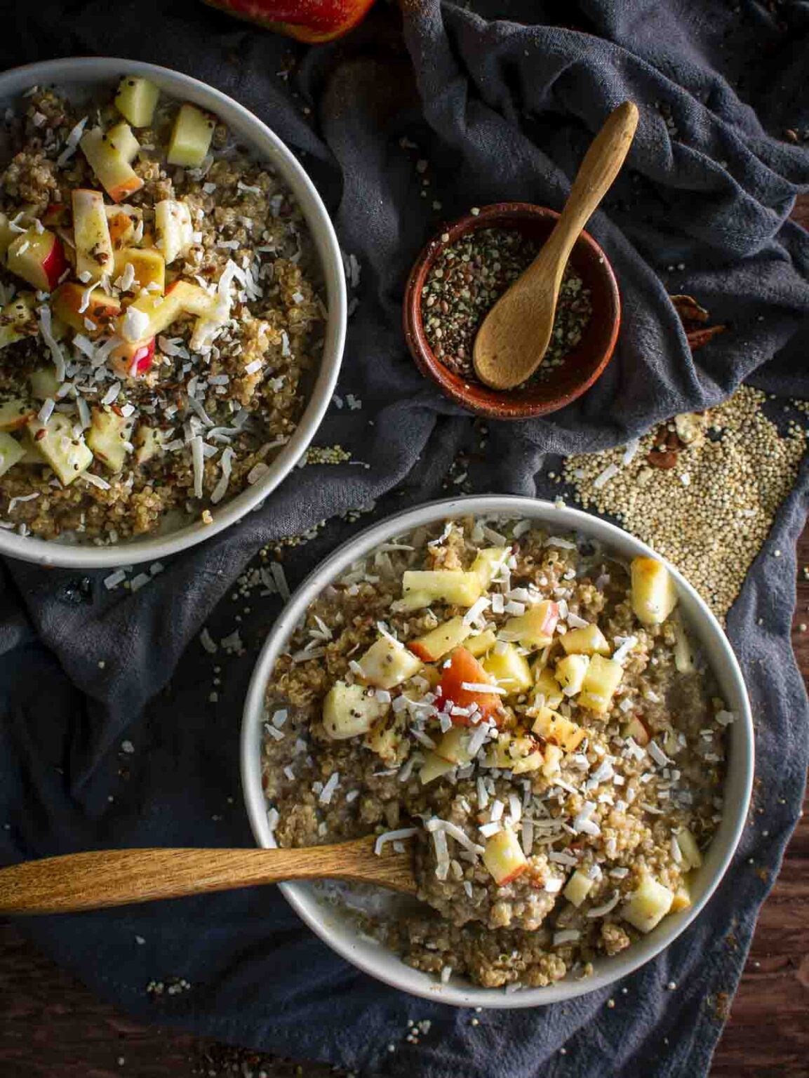 Chai Spiced Quinoa Breakfast Bowl With Apples (Vegan) - Shane & Simple