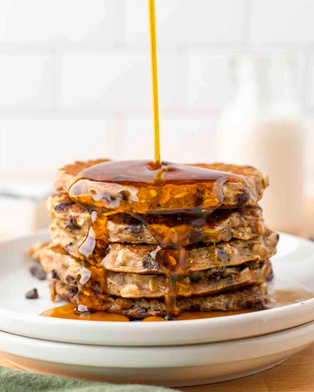 Chocolate Chip Oatmeal Pancakes (Vegan, Gluten-free) - Shane & Simple