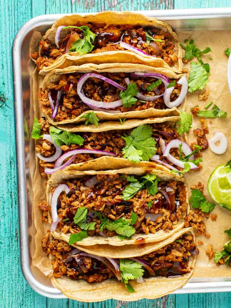 BBQ Shredded Tofu Taco Recipe (Vegan, Oil-free) - Shane & Simple